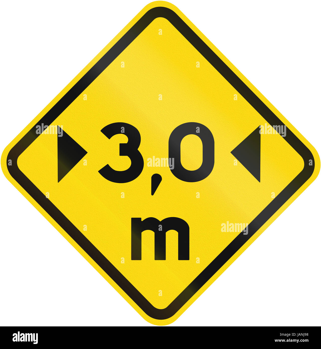 Width Restriction Ahead warning sign used in Brazil Stock Photo - Alamy