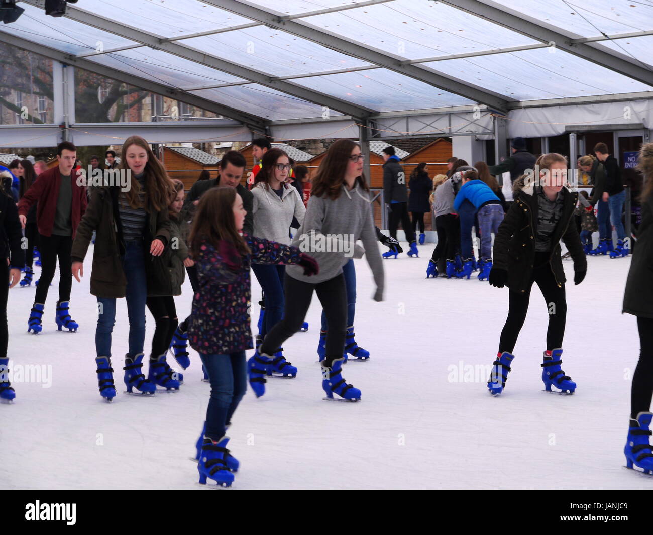 Winchester Cathedral Christmas Ice Rink Stock Photo - Alamy