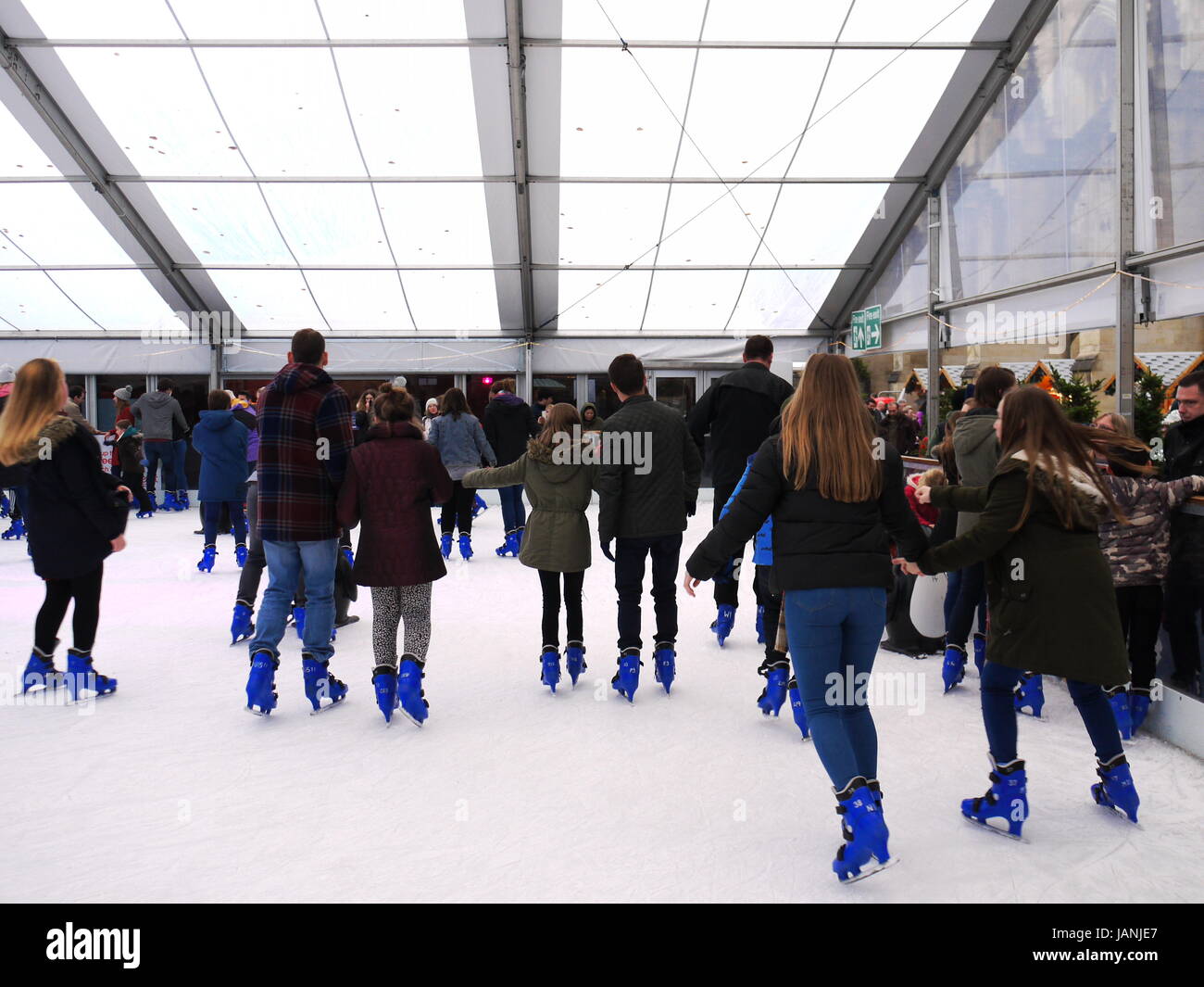 Winchester Cathedral Christmas Ice Rink Stock Photo - Alamy