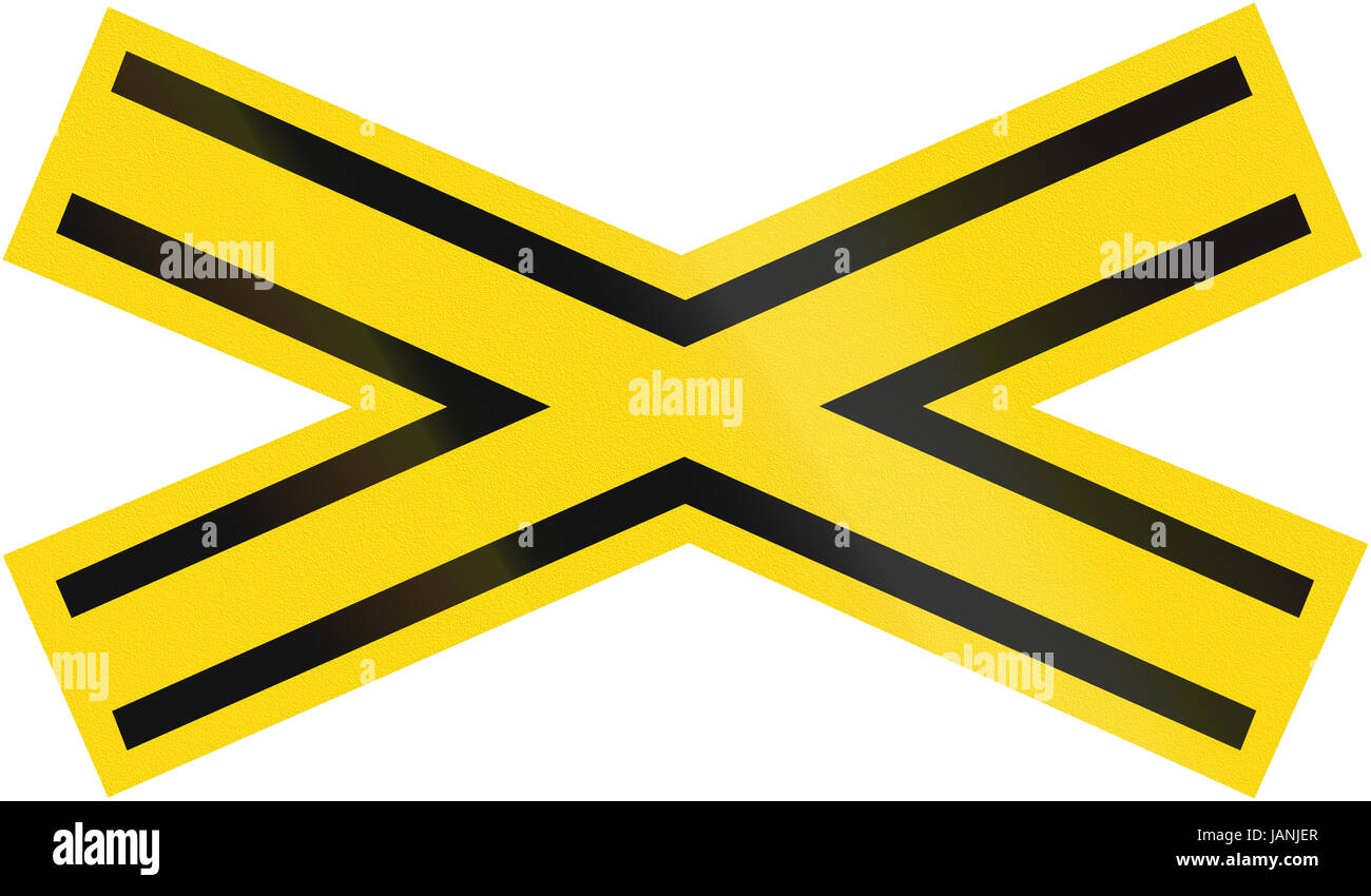 Railway Crossing warning sign used in Brazil Stock Photo - Alamy