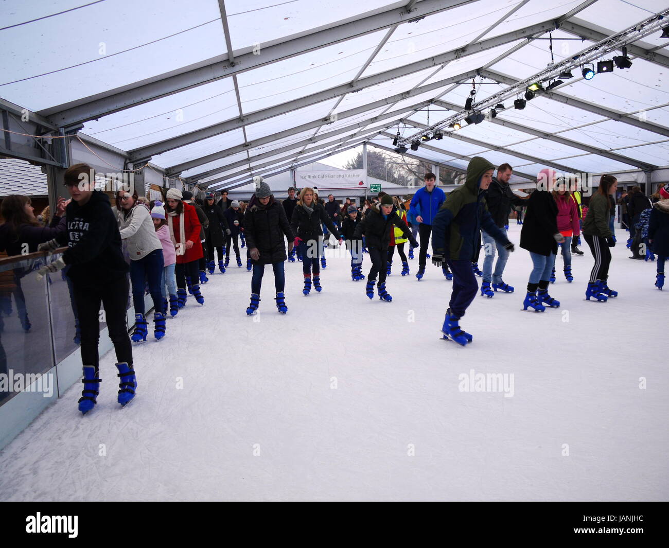 Winchester Cathedral Christmas Ice Rink Stock Photo - Alamy
