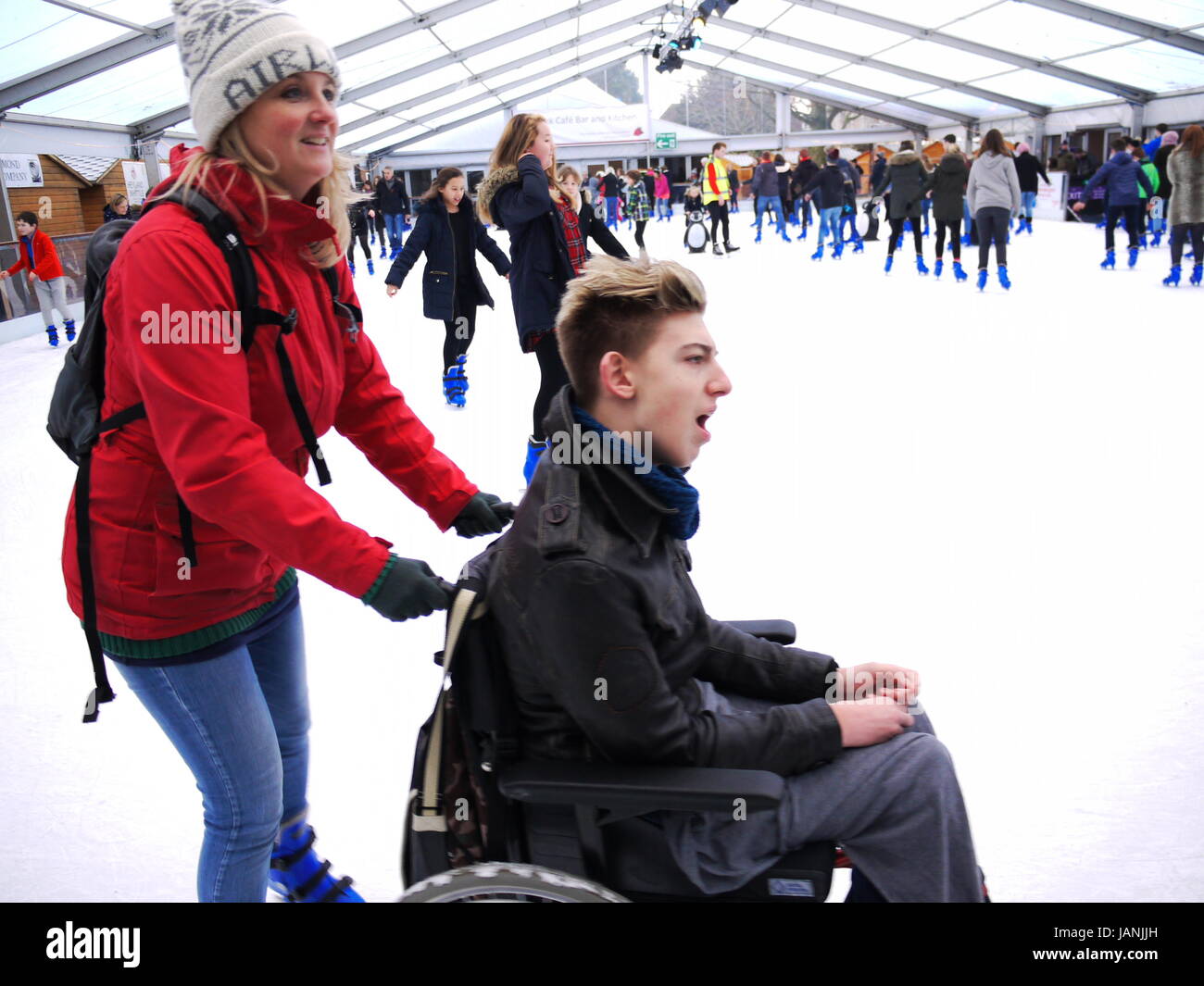 Winchester Cathedral Christmas Ice Rink Stock Photo - Alamy