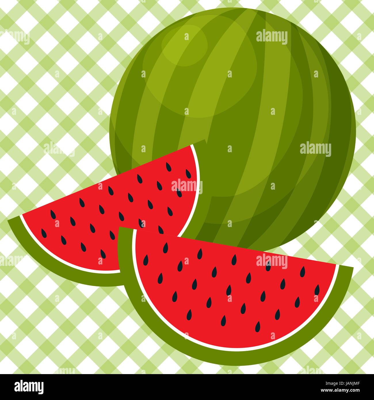 Watermelon, vector icon on cells Stock Vector Image & Art - Alamy