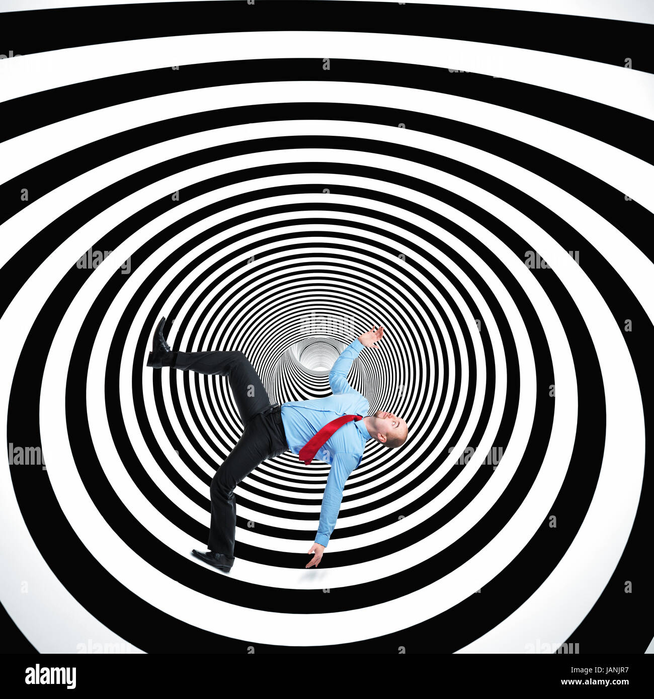 falling man and 3d abstract tunnel Stock Photo - Alamy