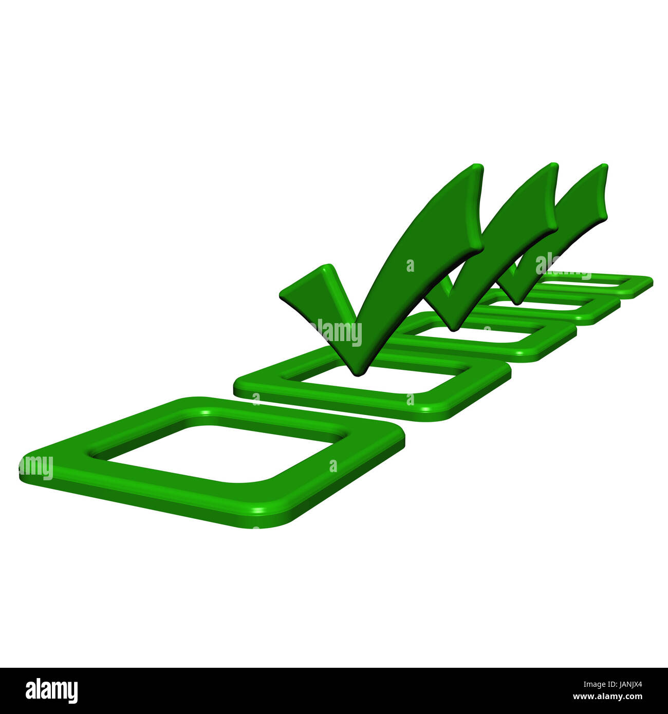 Green glossy Check mark on white background Stock Photo - Alamy