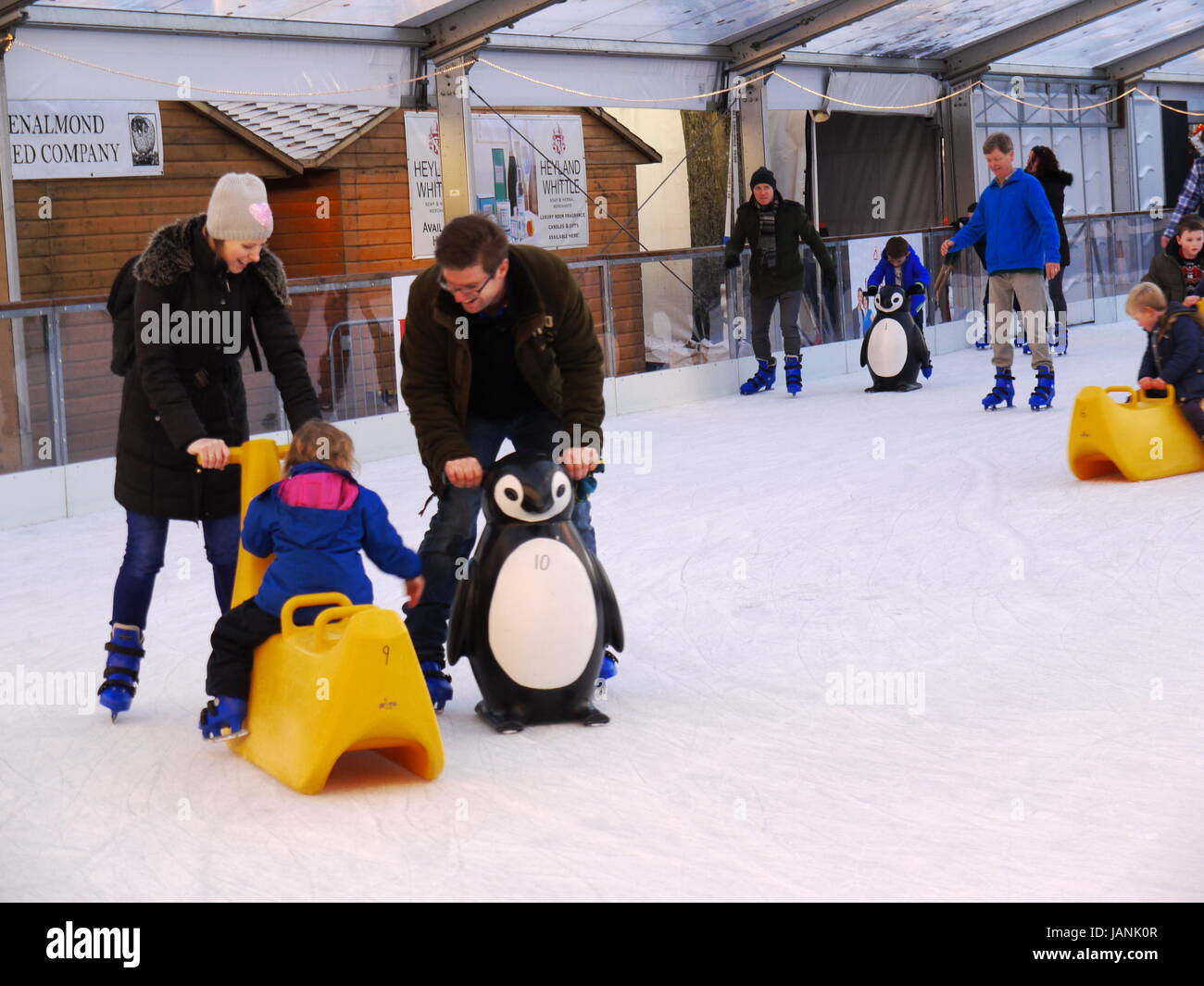 Winchester Cathedral Christmas Ice Rink Stock Photo - Alamy
