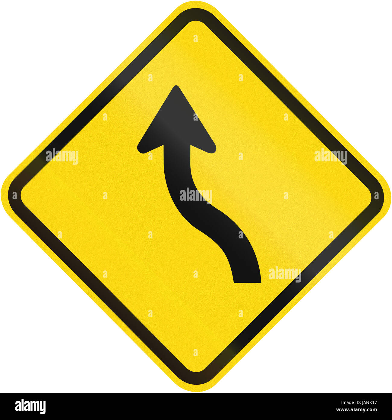 Road sign used in Brazil - Reverse curve less than 60 degrees, to left ...