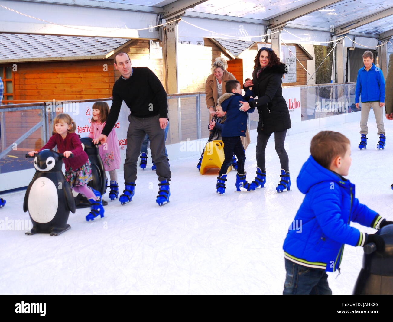 Winchester Cathedral Christmas Ice Rink Stock Photo - Alamy