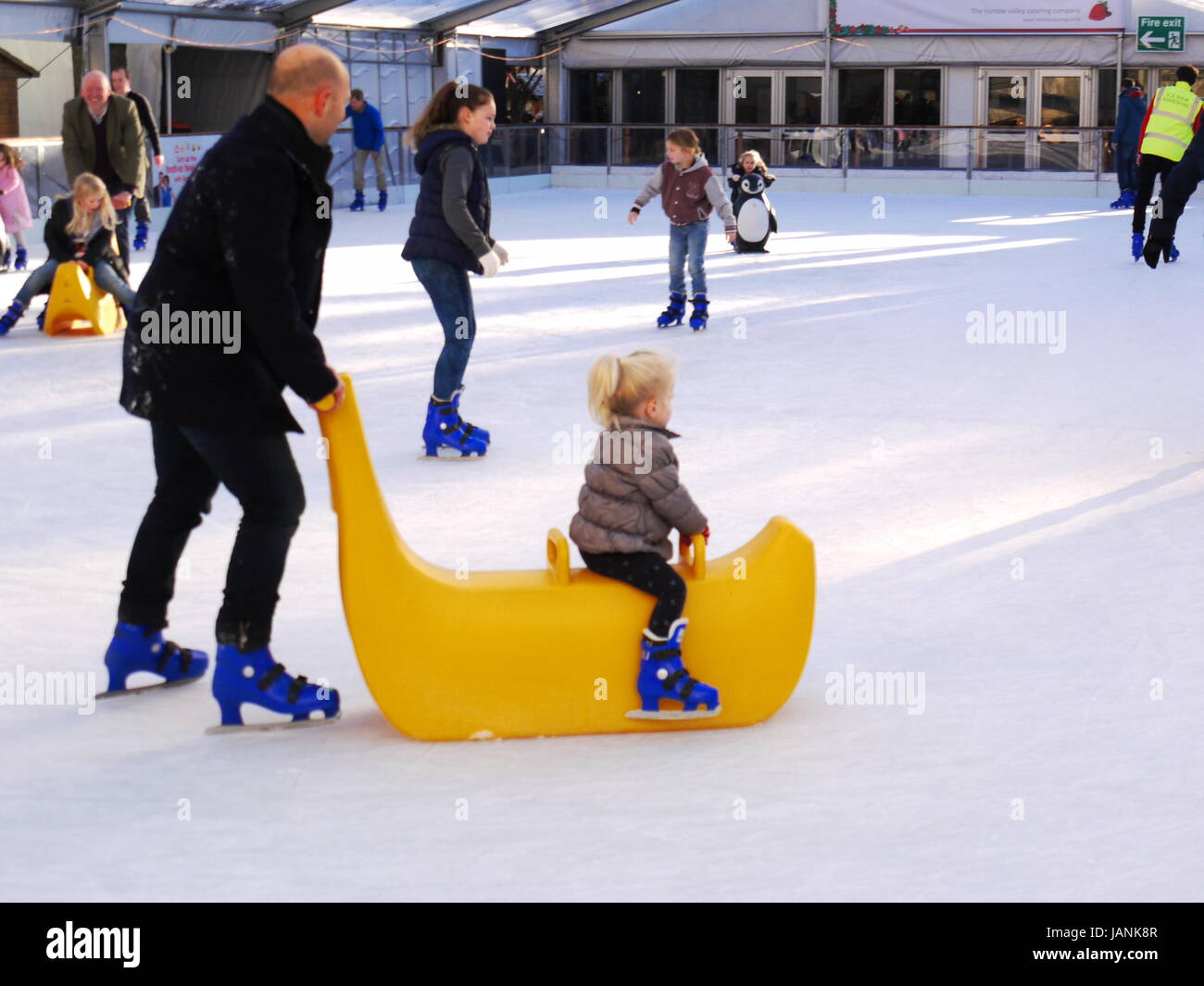 Winchester Cathedral Christmas Ice Rink Stock Photo - Alamy