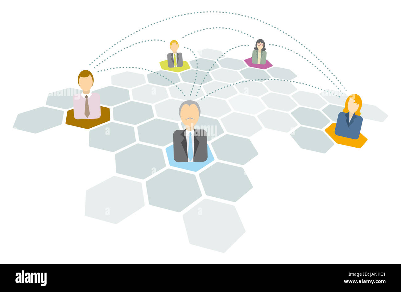Business people connecting / Networking icons Stock Photo - Alamy