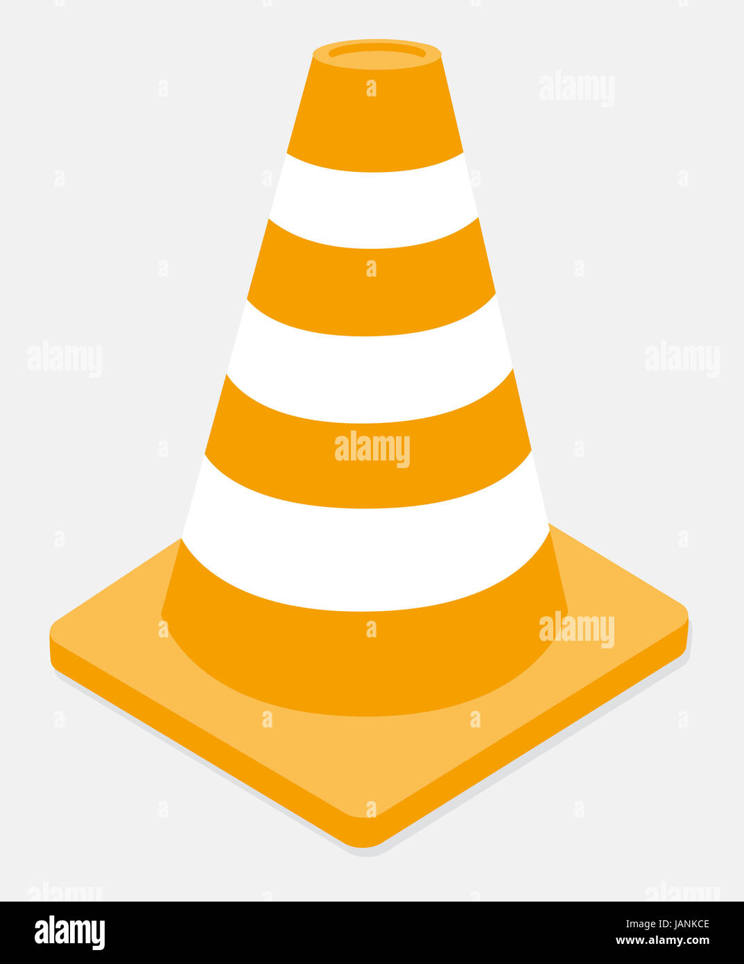 Orange and white striped traffic cone Stock Photo - Alamy
