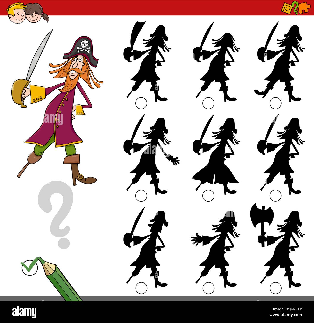 Cartoon Illustration of Finding the Shadow without Differences ...