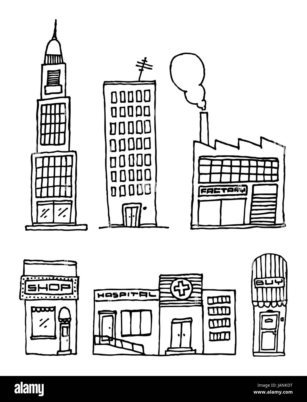 Architecture drawing city Cut Out Stock Images & Pictures - Alamy