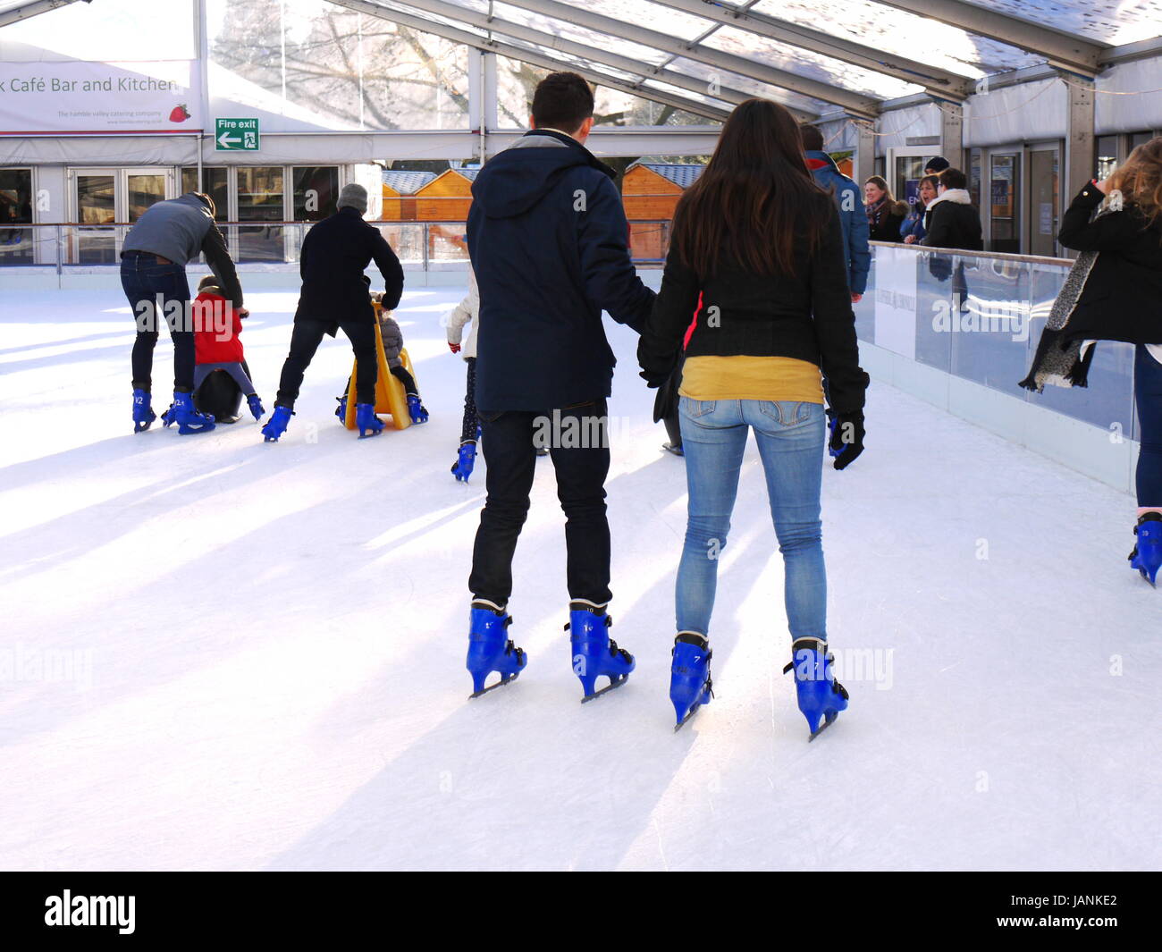 Winchester Cathedral Christmas Ice Rink Stock Photo - Alamy