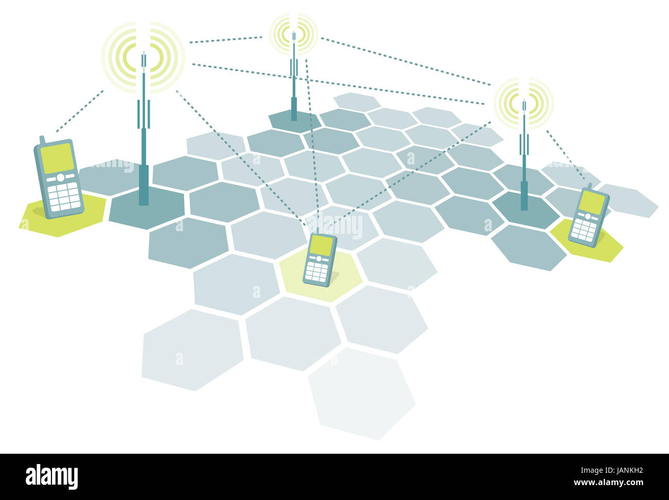 Connecting mobile phones / Telecomm Stock Photo - Alamy