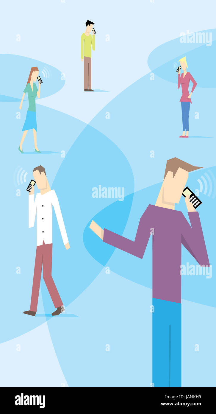 People talking on their mobile phones Stock Photo - Alamy
