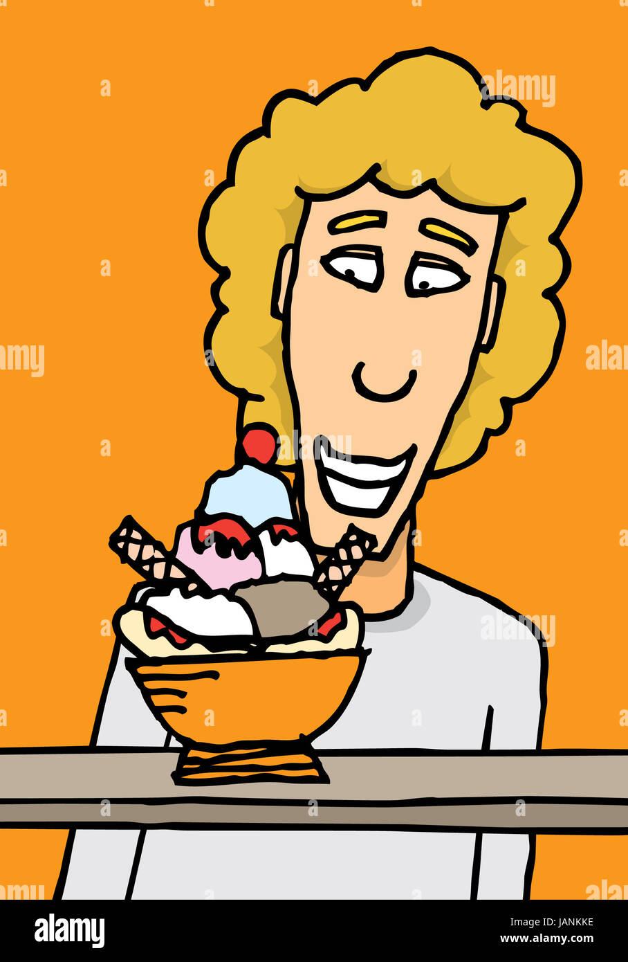 Cartoon illustration hungry men eating hi-res stock photography and ...