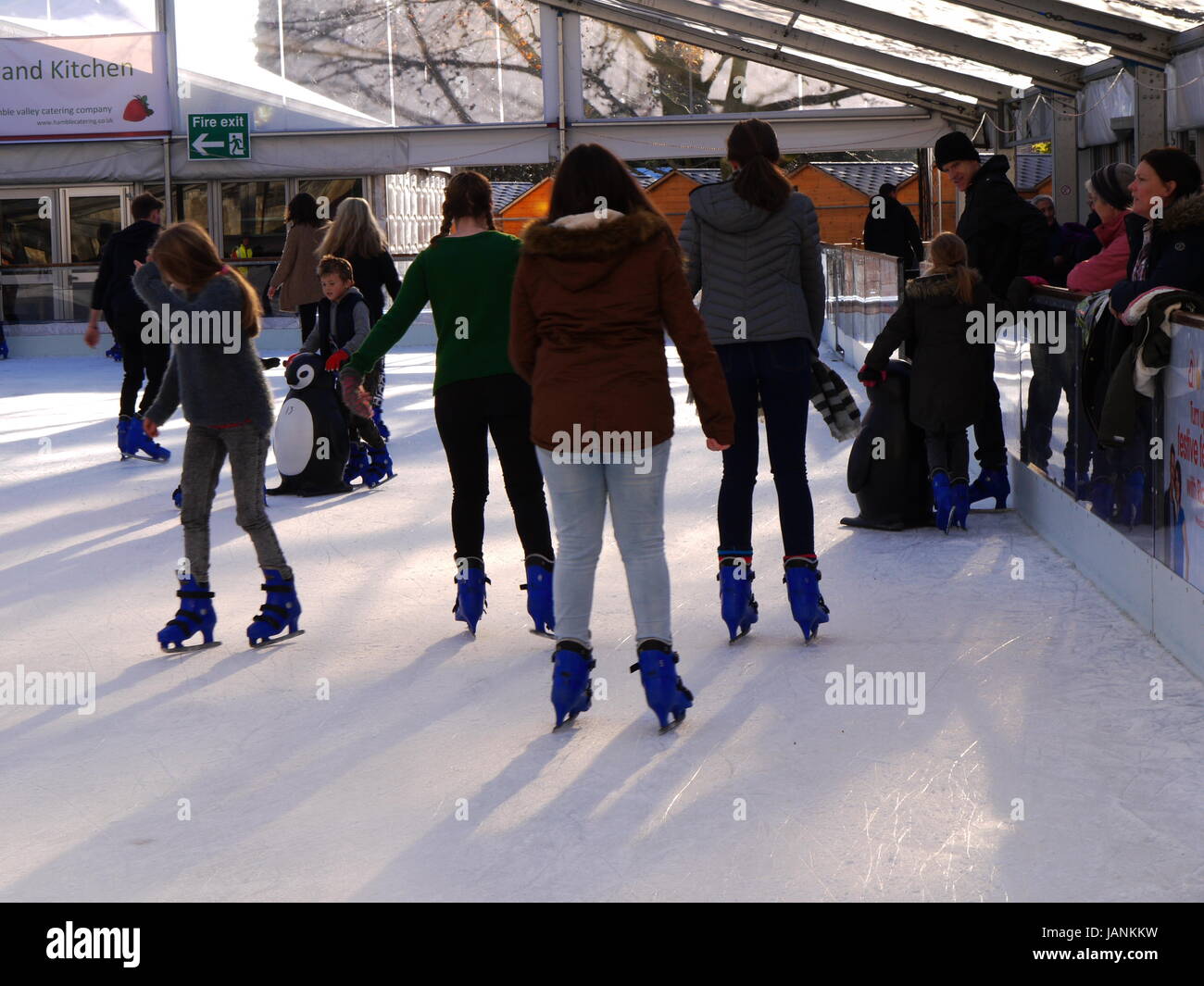 Winchester Cathedral Christmas Ice Rink Stock Photo - Alamy