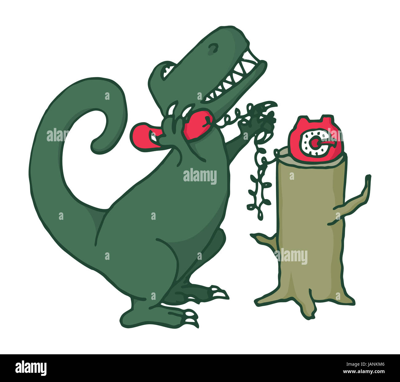 Dinosaur talking on the phone Stock Photo - Alamy