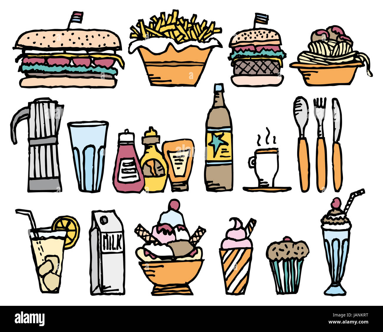 Food and drinks / Color restaurant stuff Stock Photo - Alamy