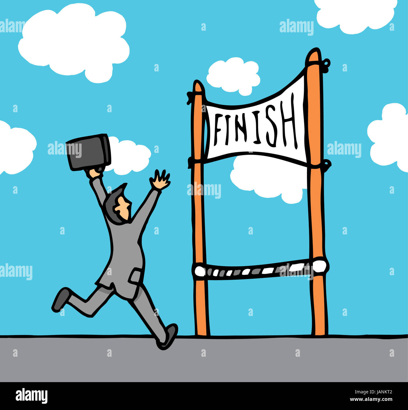 Businessman reaching goal Stock Photo - Alamy