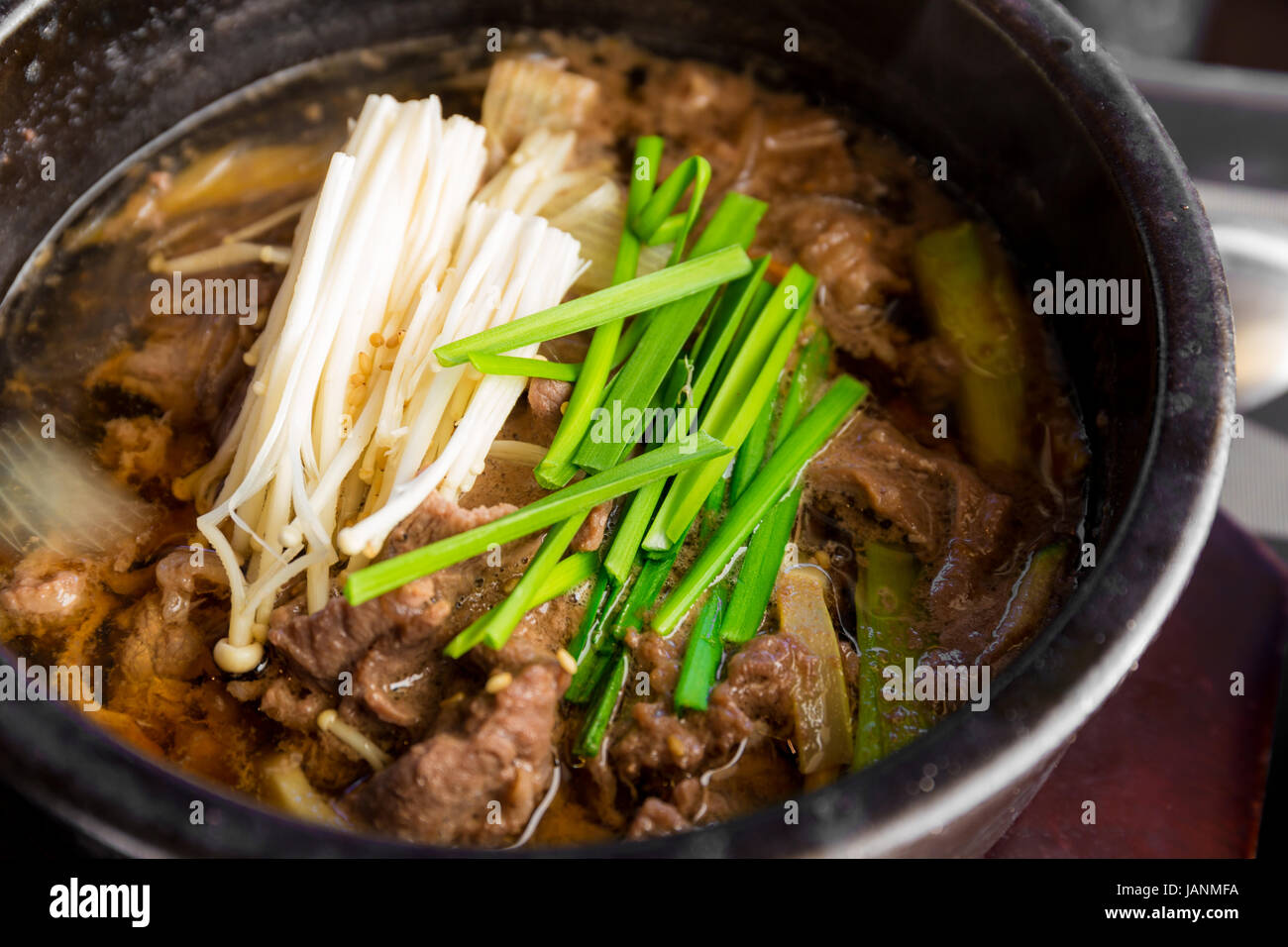 Korean cuisine, Bowl of beef soup Stock Photo - Alamy