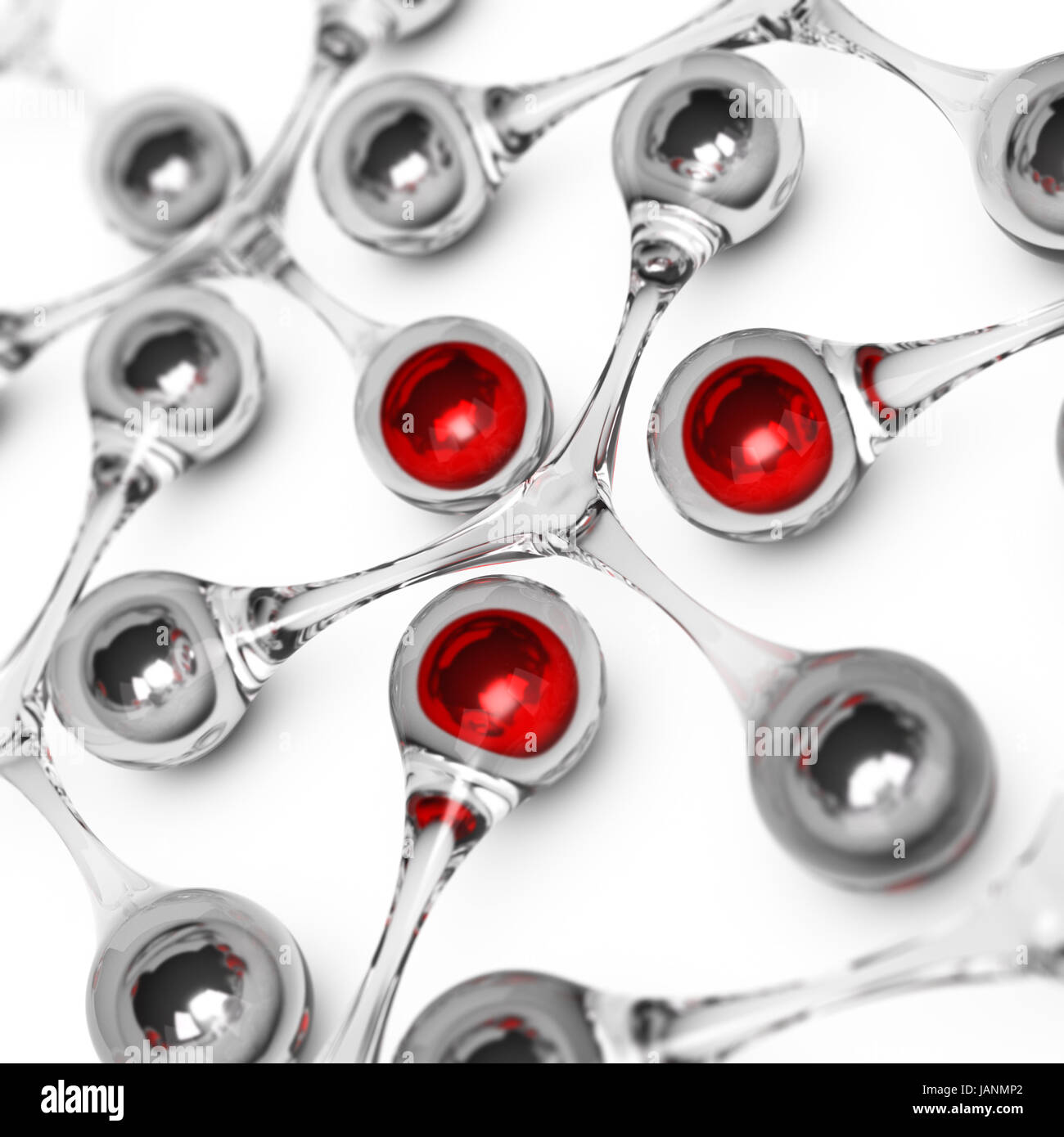 Conceptual 3D render image with depth of field blur effect. Balls ...