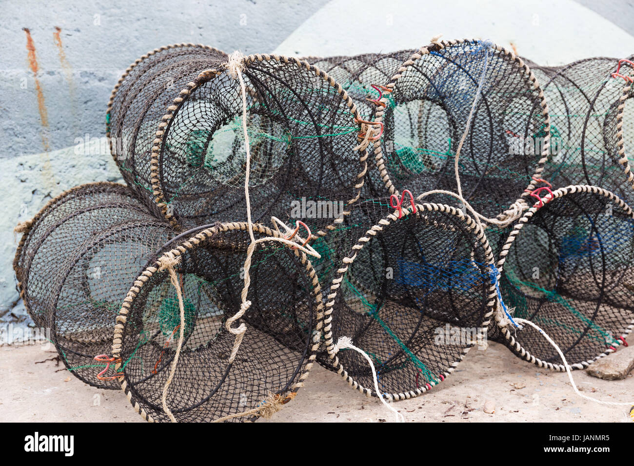 Traps for capture fisheries and seafood Stock Photo - Alamy
