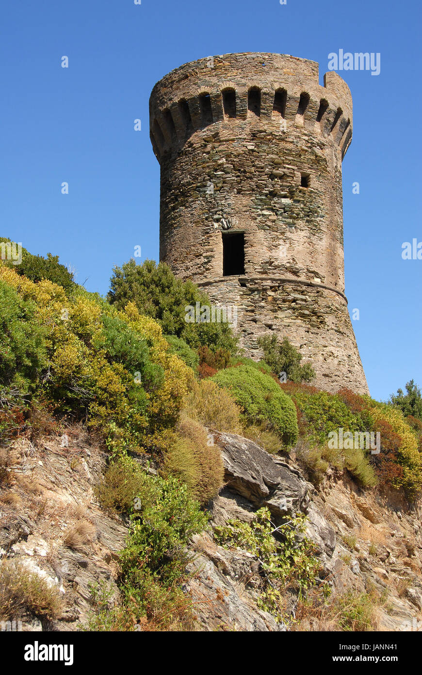 genoese tower in corsica Stock Photo - Alamy