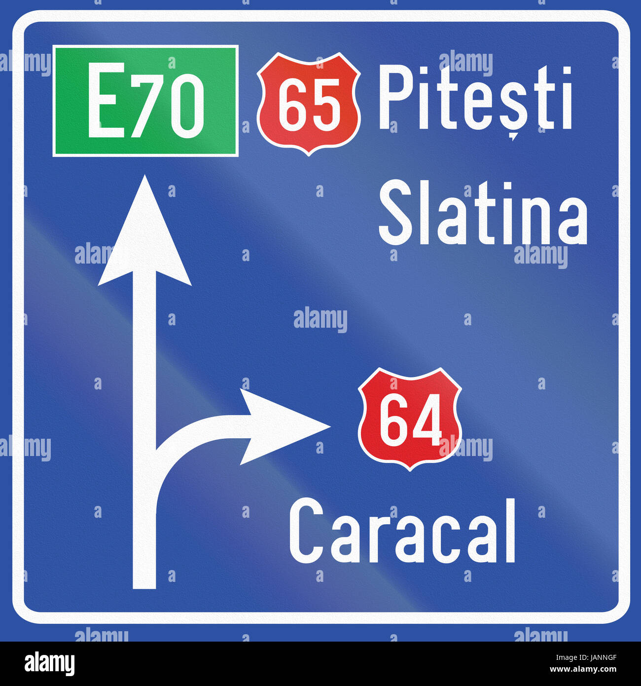 Diagram type direction sign used in Romania Stock Photo - Alamy