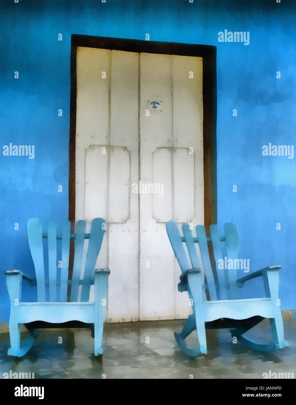 A pair of Rocking chairs, Vinales, Cuba Stock Photo - Alamy
