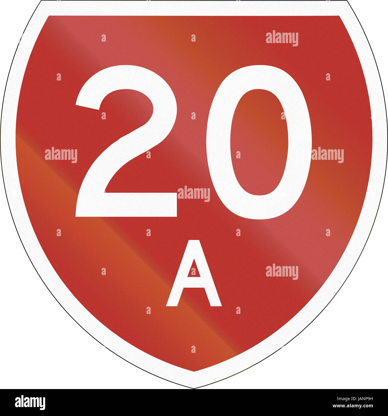 State highway shield with number 20A in New Zealand Stock Photo - Alamy