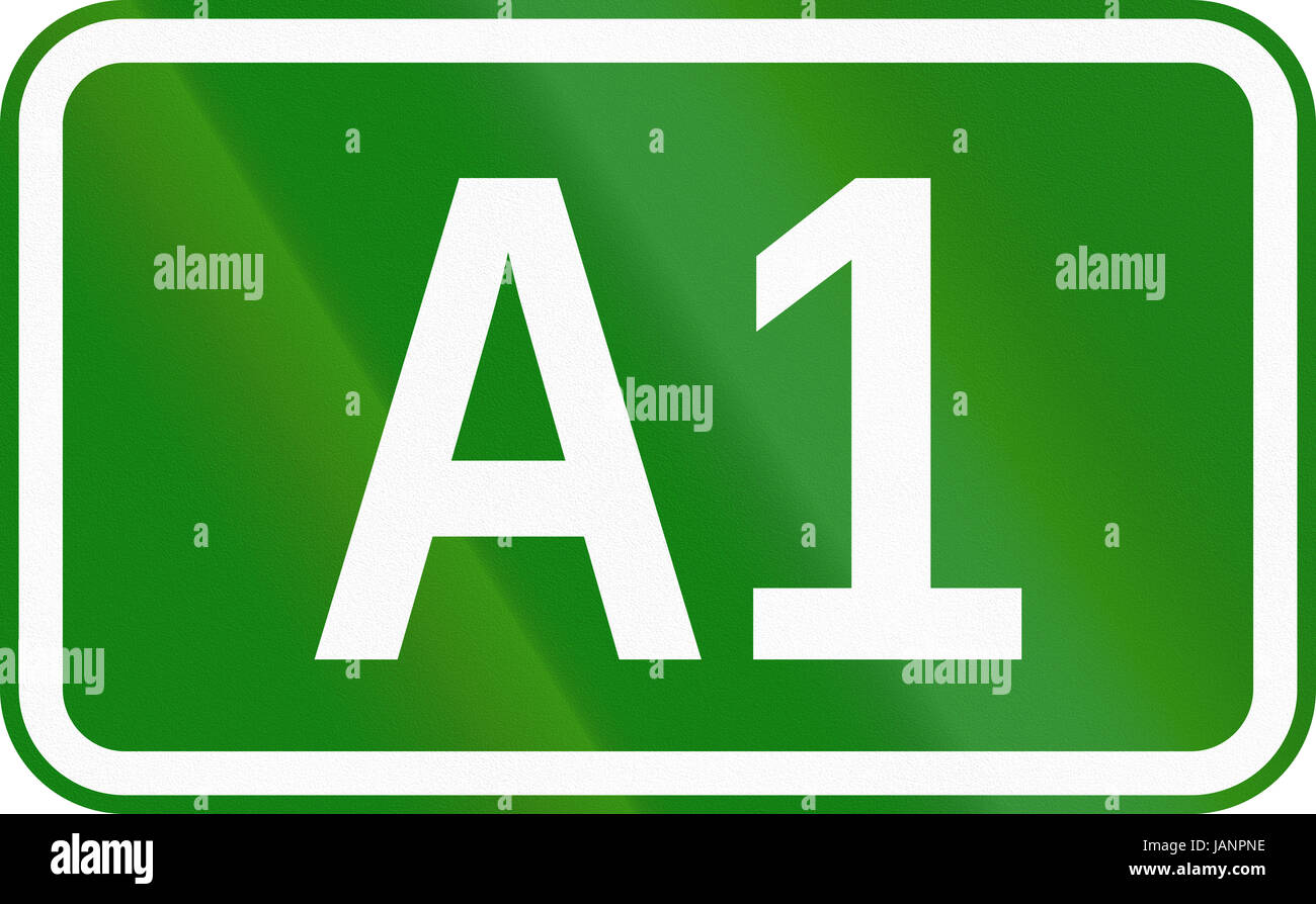 A1 motorway marking sign used in Romania Stock Photo - Alamy