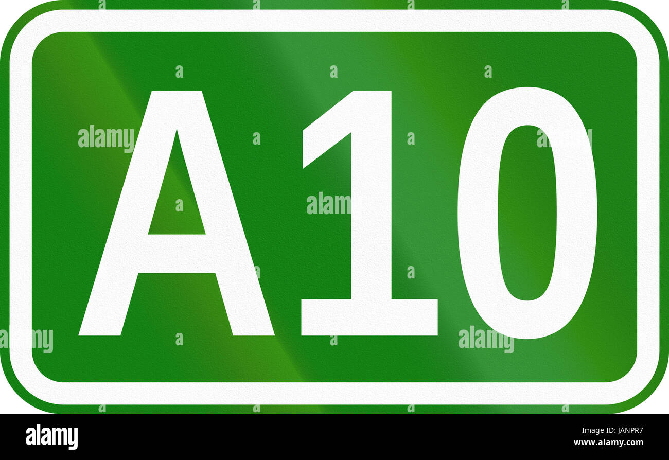 A10 motorway marking sign used in Romania Stock Photo - Alamy