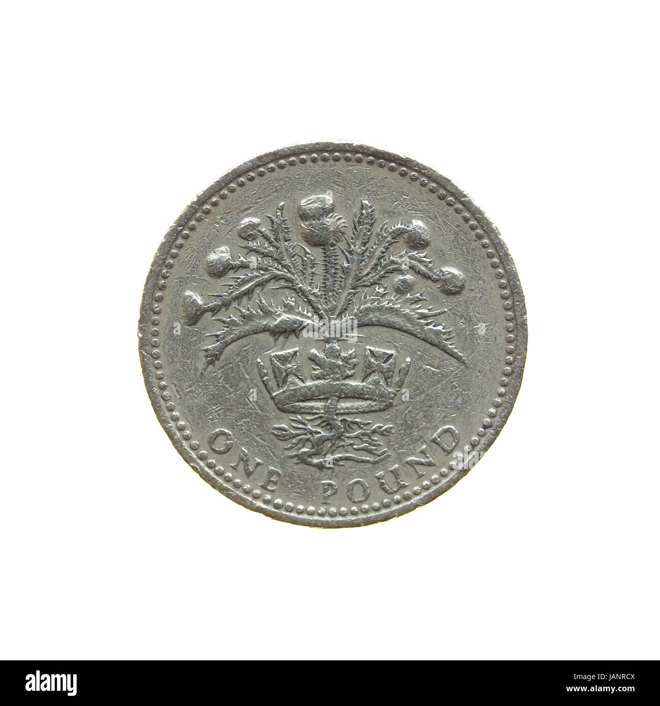 One Pound coin isolated over a white background Stock Photo - Alamy
