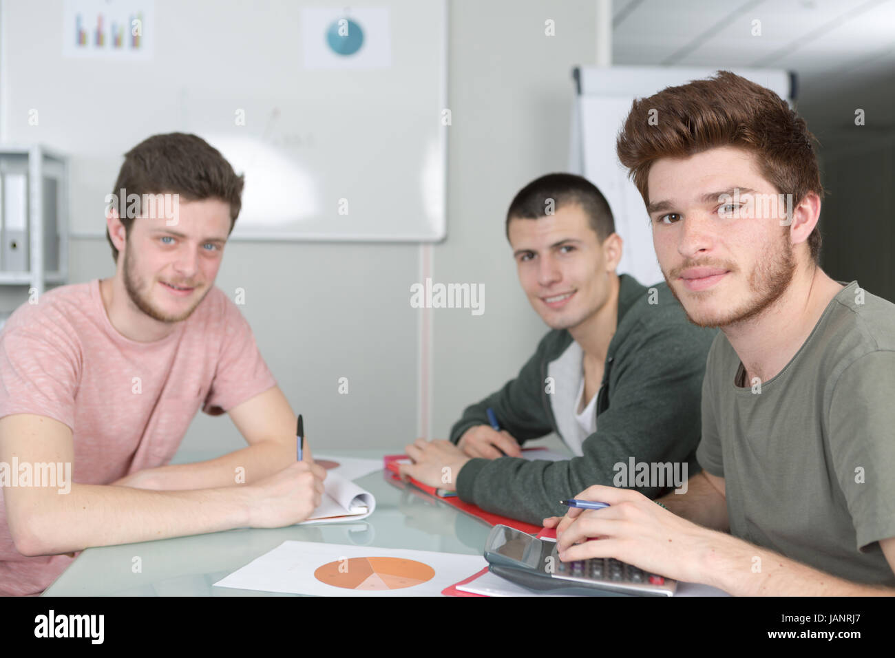 students analyse statistics Stock Photo - Alamy