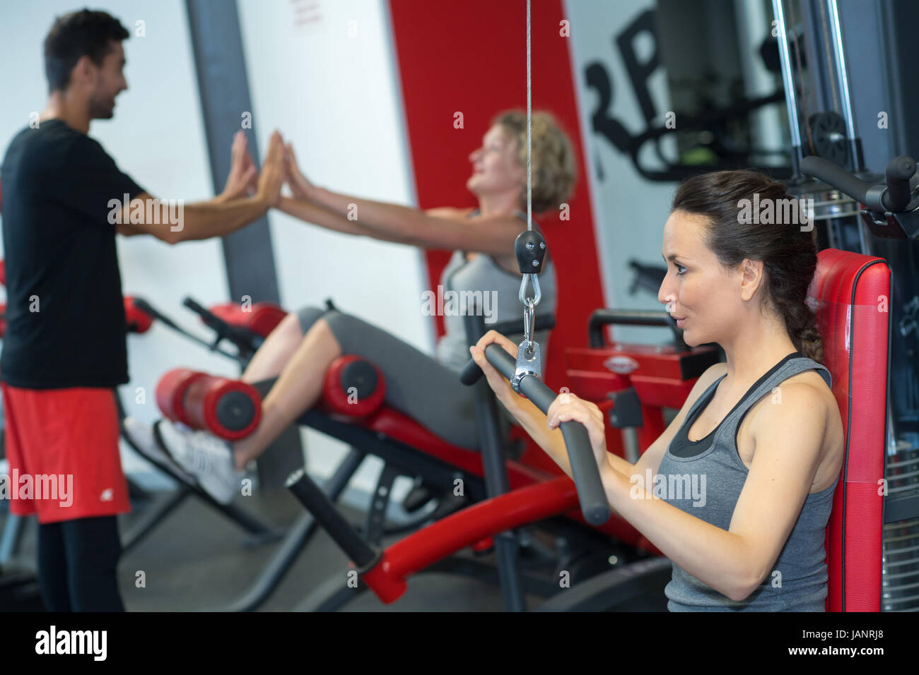 friends working out at the gym Stock Photo - Alamy