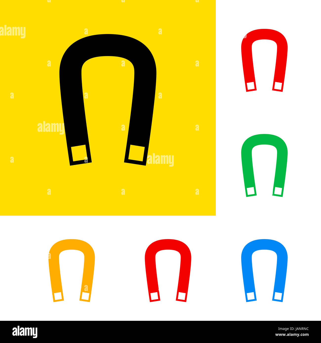 Warning sign of magnetic field with color variations Stock Photo - Alamy