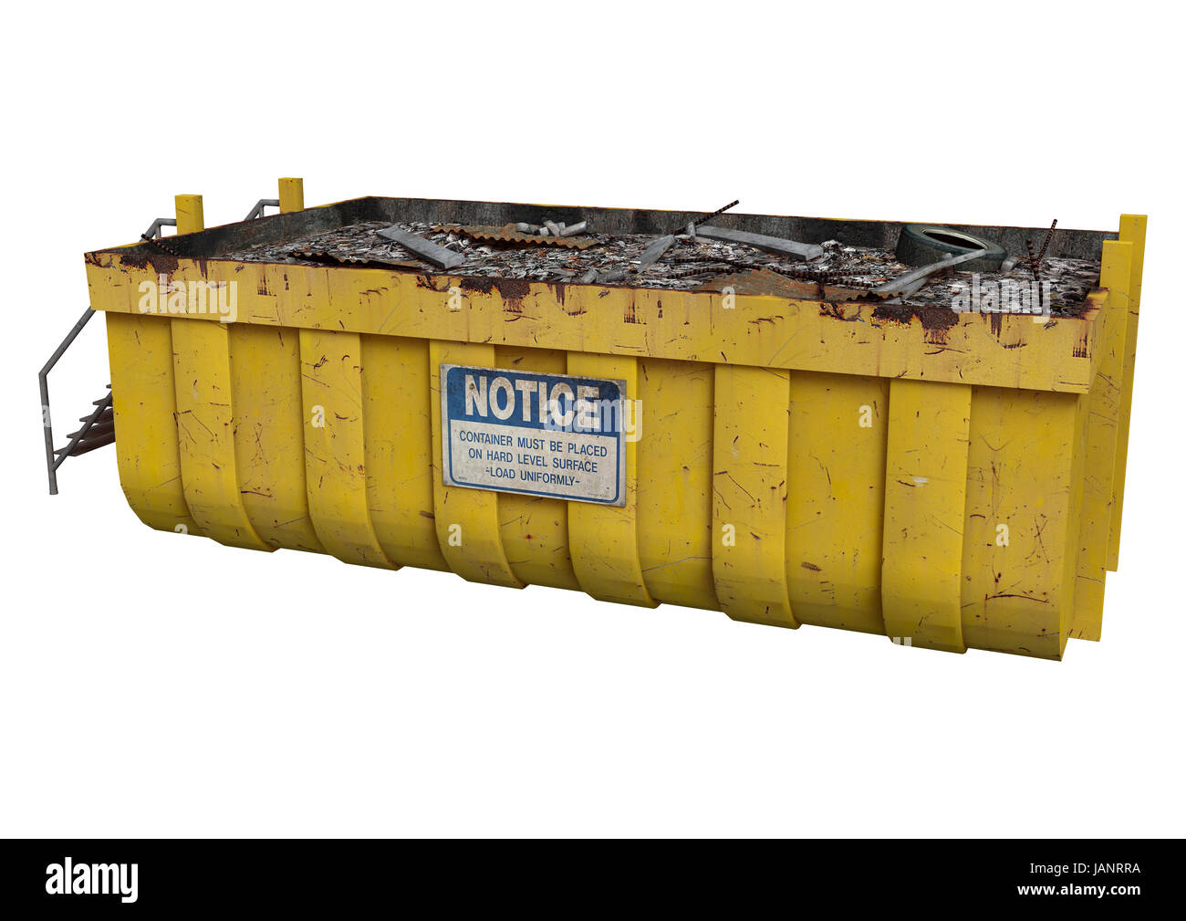 3D digital render of a waste container isolated on white background ...