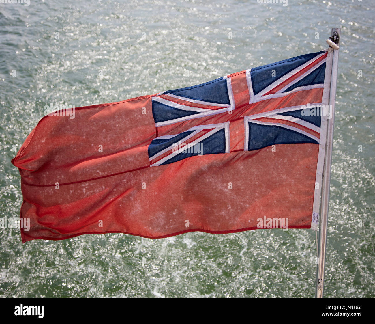 Red Ensign flag flying from rear of ship Stock Photo - Alamy