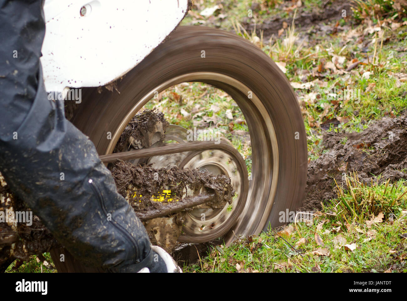 Riding a Honda 600XR motorcycel off-road in the mud Stock Photo - Alamy