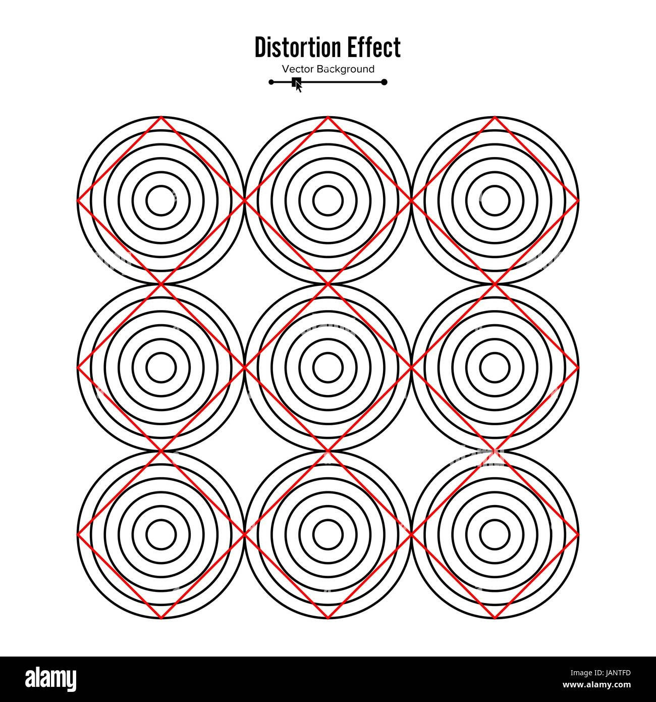 Optical Illusion. Vector 3d Art. Distortion Dynamic Effect. Geometric ...