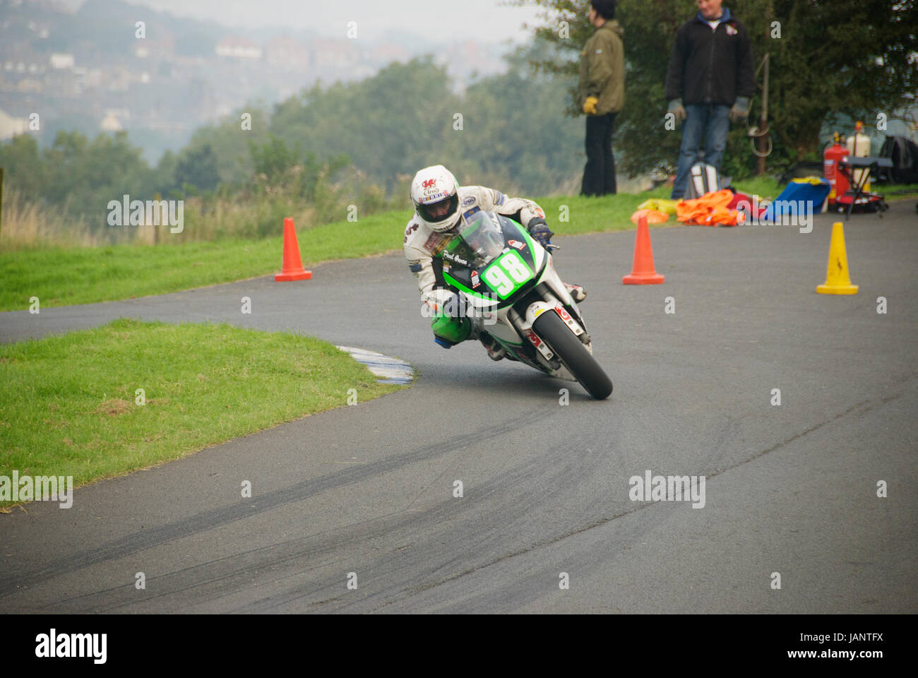 Motorcycle racer at Oliver's Mount Road Racing Circuit Stock Photo - Alamy
