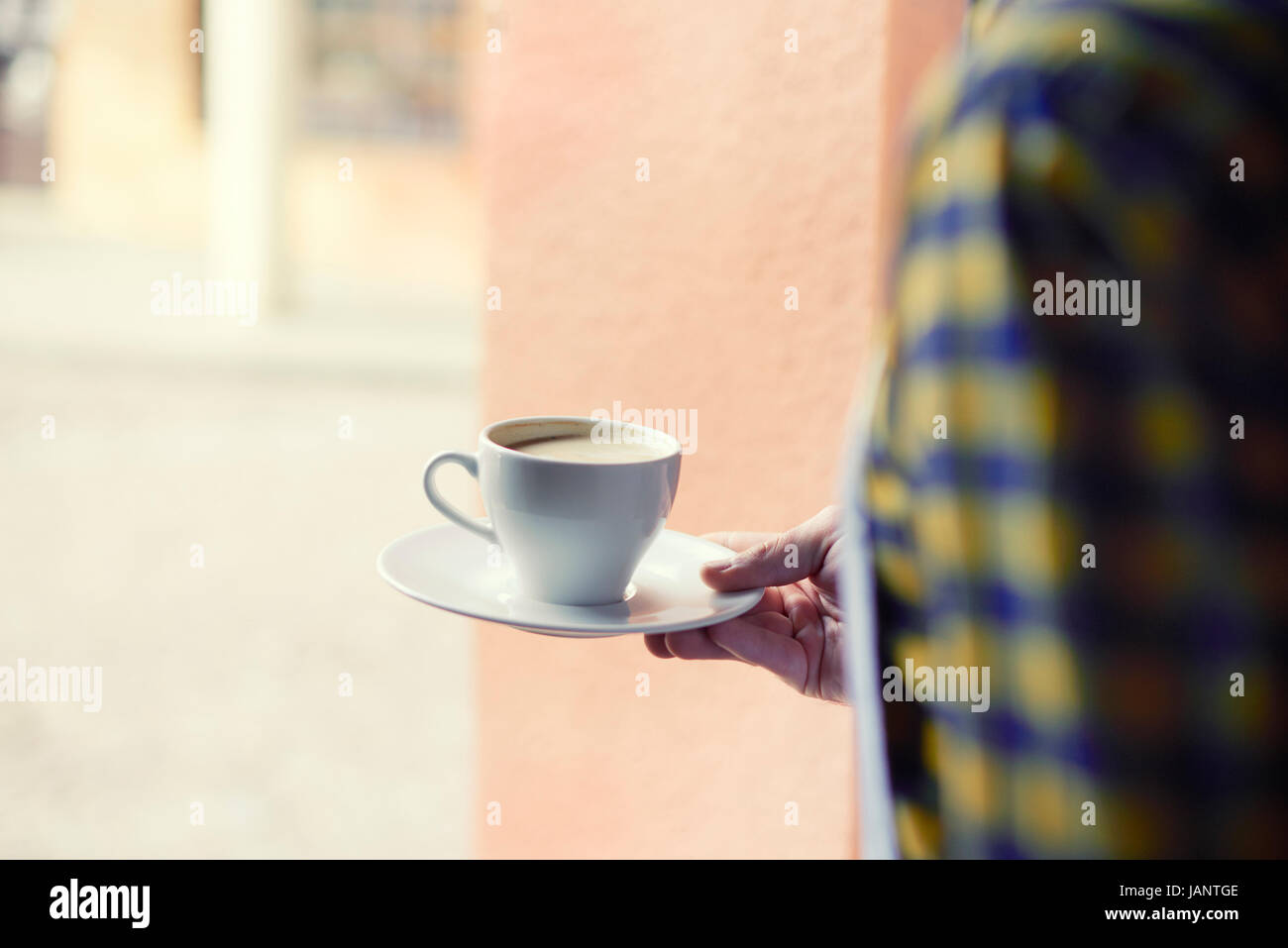 Low angle view waiter holding hi-res stock photography and images - Alamy