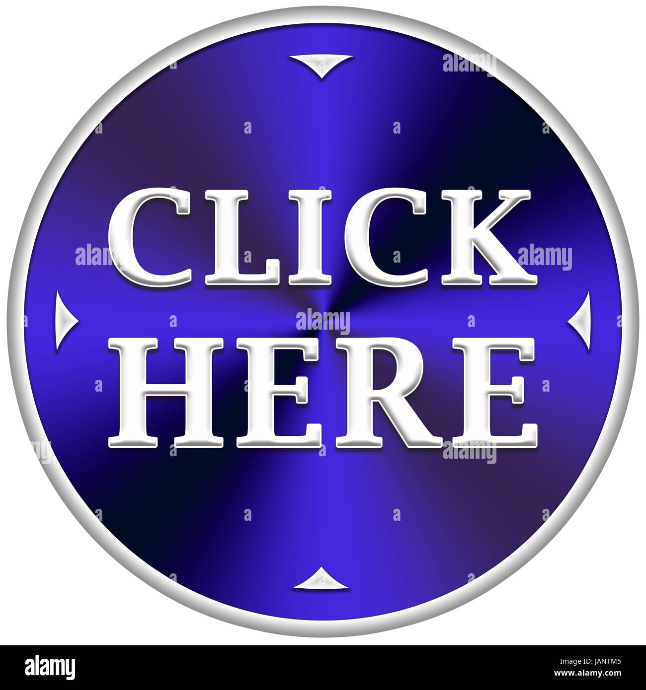 Blue button click here with arrows on a white background Stock Photo ...