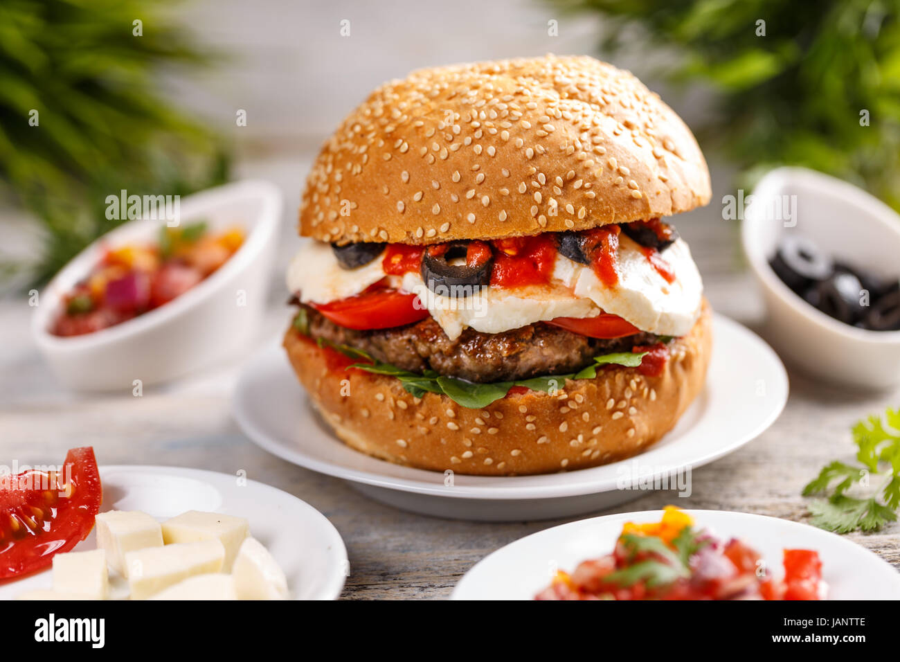 Close up burger beef patty hi-res stock photography and images - Alamy