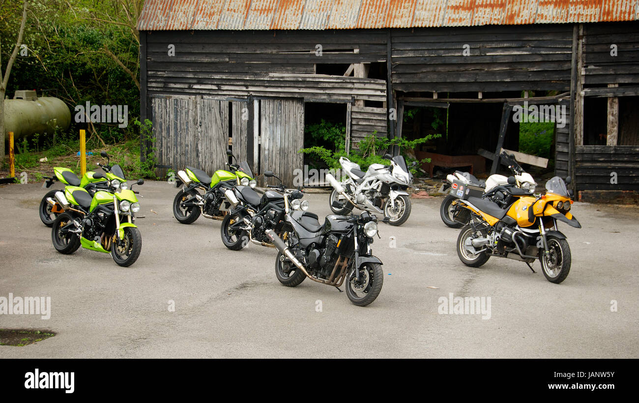 Group of motorcycles parked together Stock Photo - Alamy