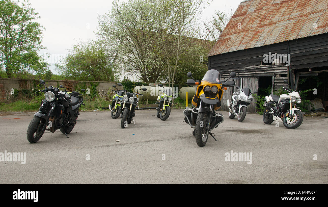 Group of motorcycles parked together Stock Photo - Alamy