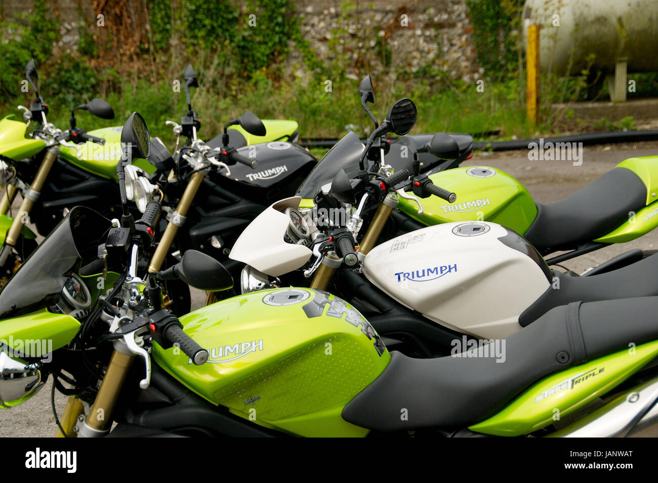 Group of Triumph Street Triples parked together Stock Photo - Alamy