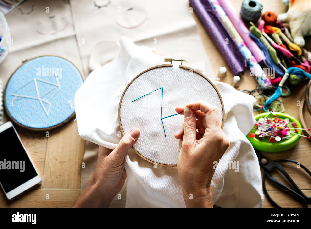Embroidery wooden hoop hi-res stock photography and images - Alamy